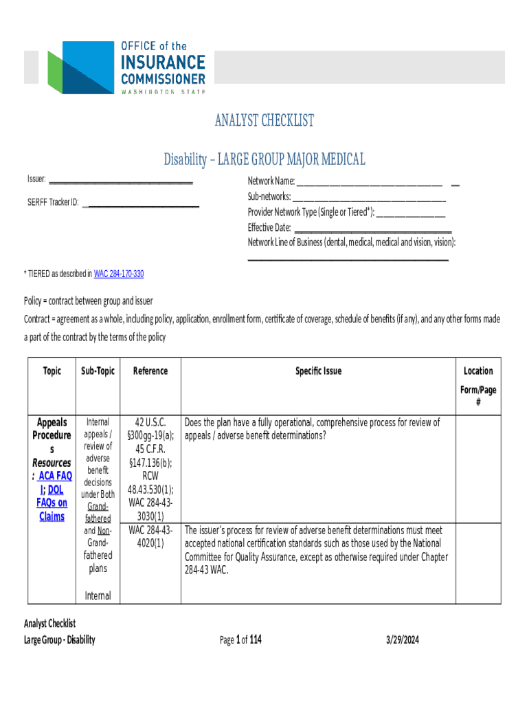 19-large-group-disability-checklist. ... Doc Template | pdfFiller