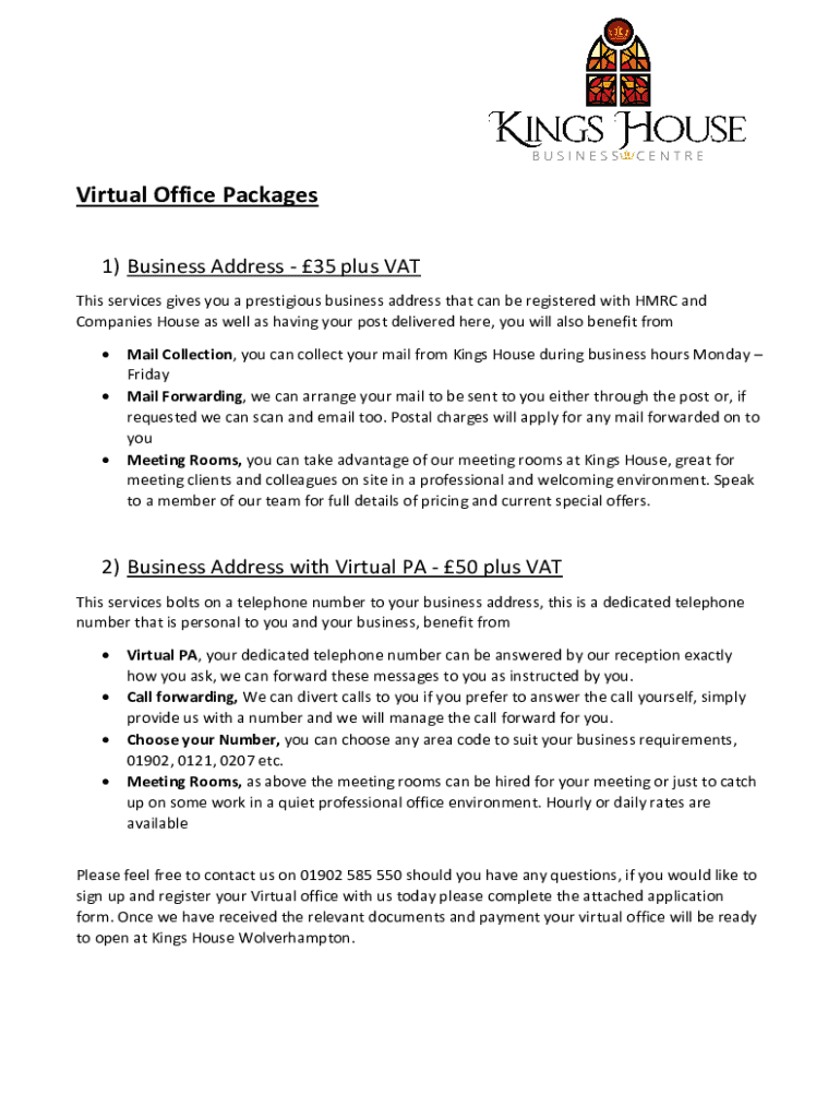 Fillable Online Virtual Office Collect: Mail Pickup & London Registered ... Fax Email Print ...