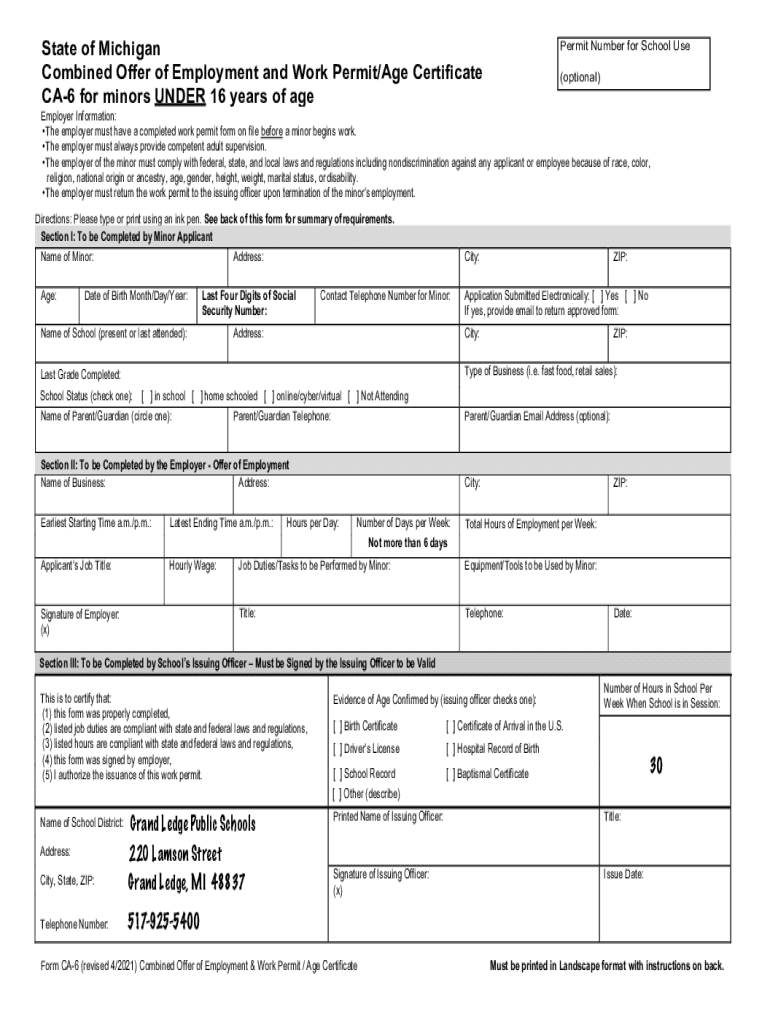 Fillable Online Ca 6 Work Permit - Fill Online, Printable, Fillable, Blank ... Fax Email Print ...