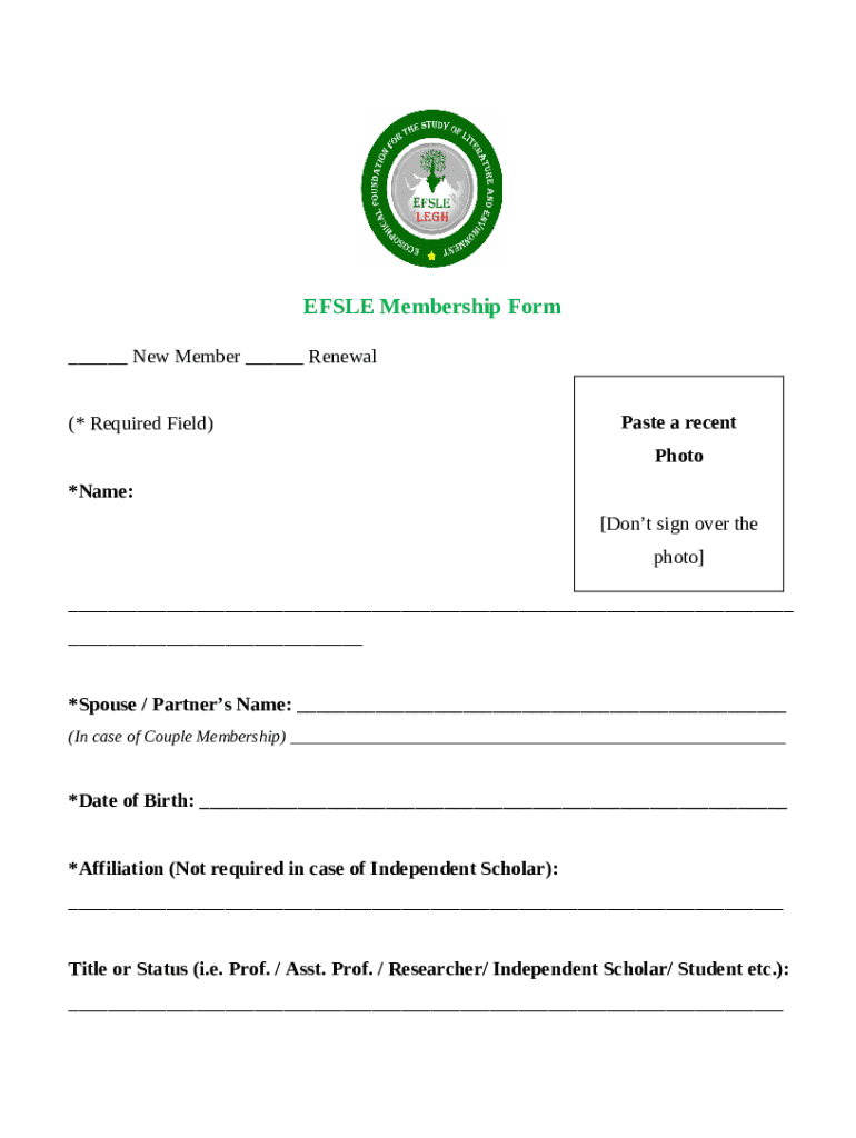 How to Join - EFSLE - Ecosophical Foundation for the ... Doc Template ...
