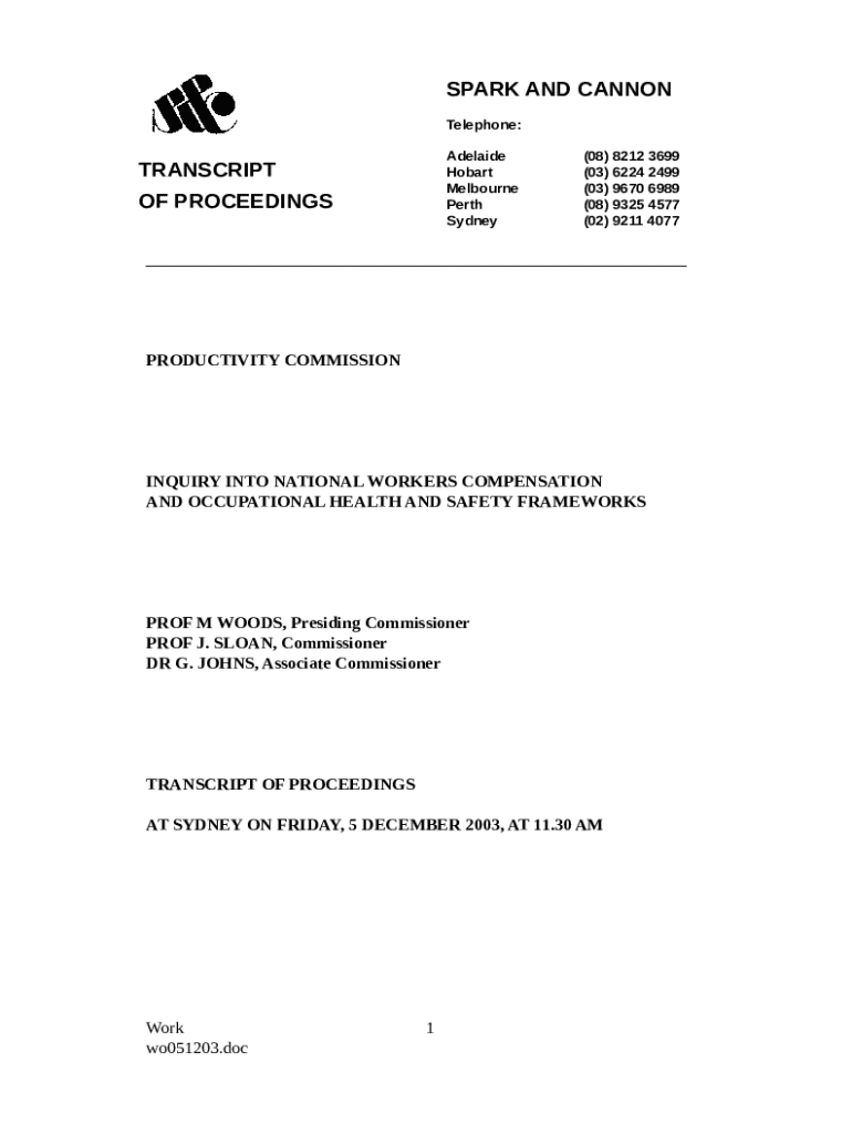 Public hearing transcript - Productivity Inquiry Doc Template Doc Template | pdfFiller