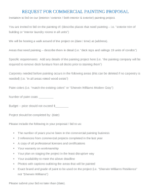 FREE Painting RFP Template (Request for Proposal) Doc Template | pdfFiller