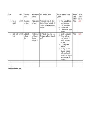 Genius Hour Proposal Doc Template | pdfFiller
