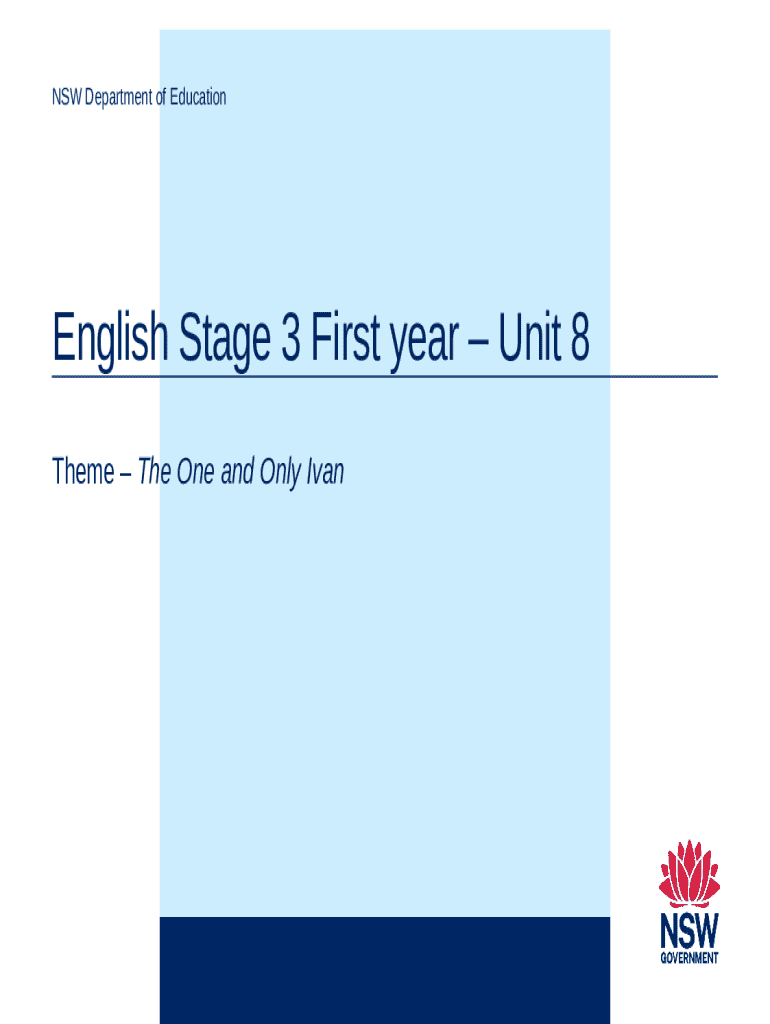 Stage 3first year English units - NSW Department of Education Doc ...