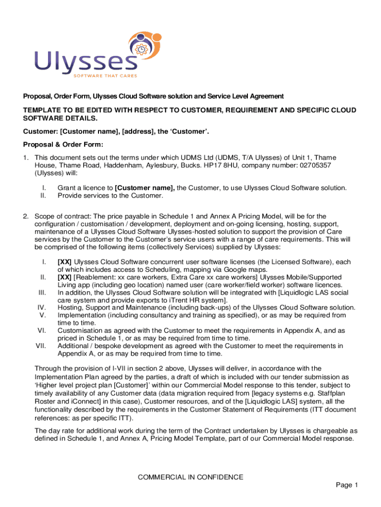 Fillable Online Service Level Agreement (SLA): Overview & Free Template ...