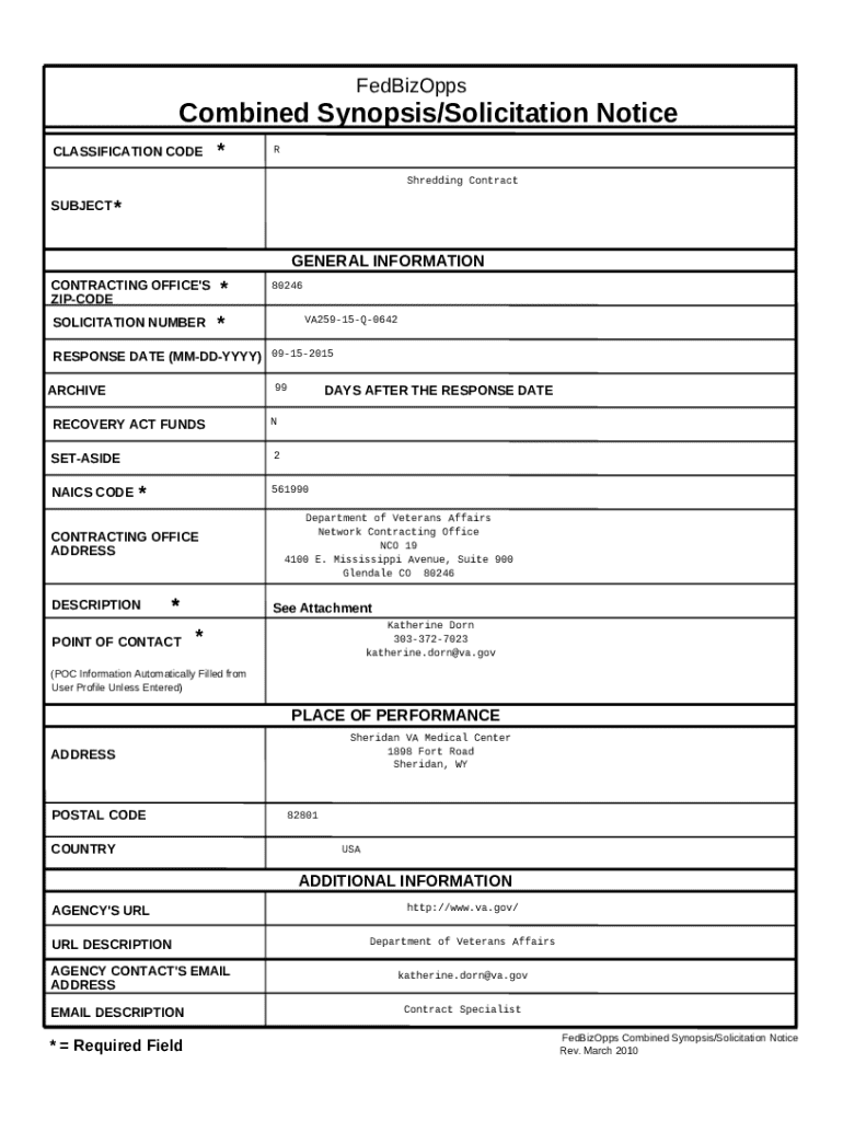 This solicitation VA259-15-Q-0642 is issued as a request for quote (RFQ ...