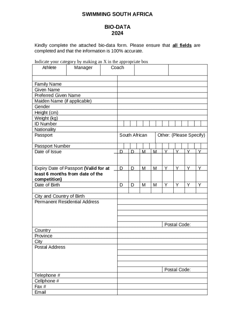 Sample Printable Bio Data s Template 2024 Doc Template | pdfFiller