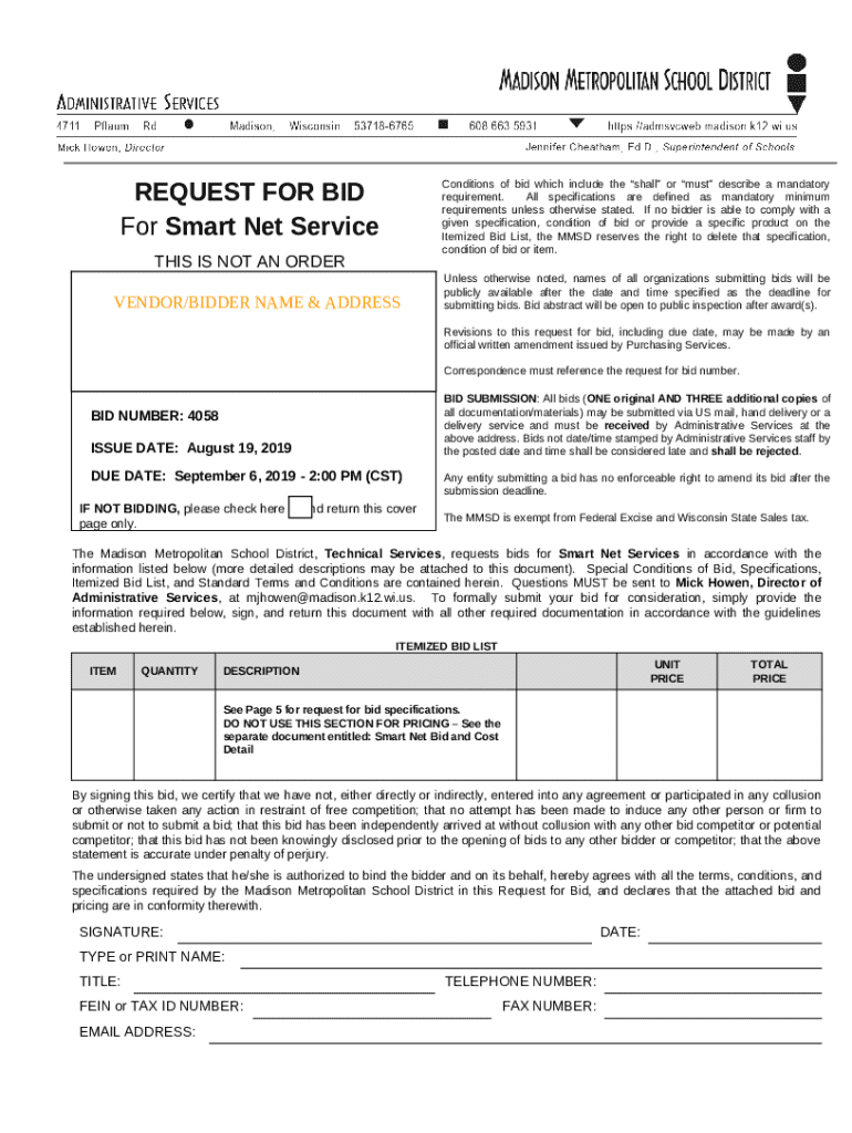 20-0046 Request for Bid package Doc Template | pdfFiller