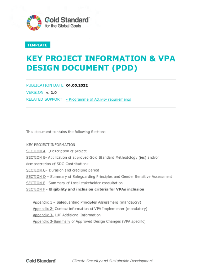 Fillable Online v1.1 Project Design Document (PDD) - Template Fax Email Print - pdfFiller