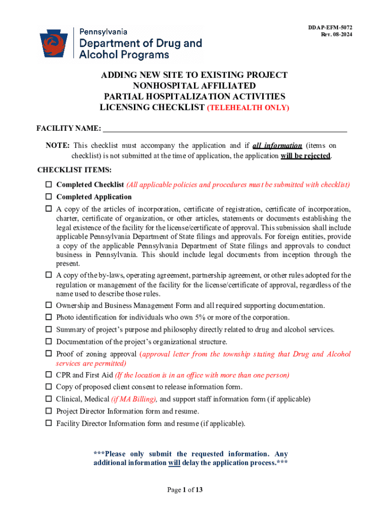 Fillable Online LICENSURE APPLICATION ADDENDUM: FACT SHEET ... Fax ...