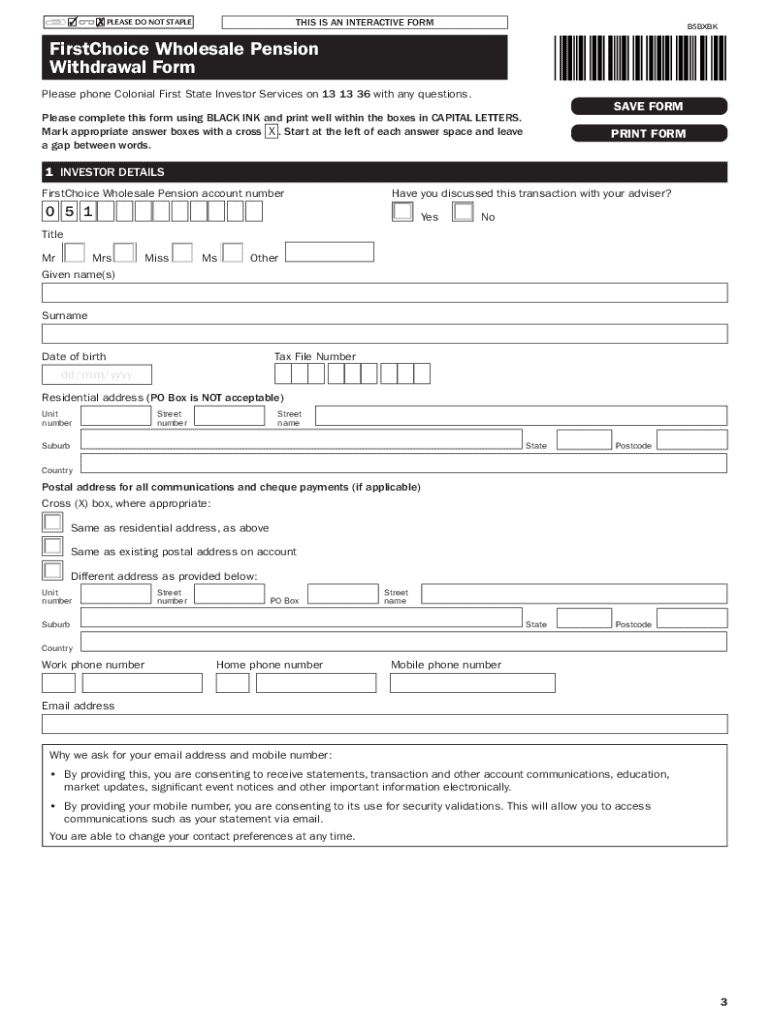 Fillable Online Withdrawal claim form - Preserved members Fax Email ...