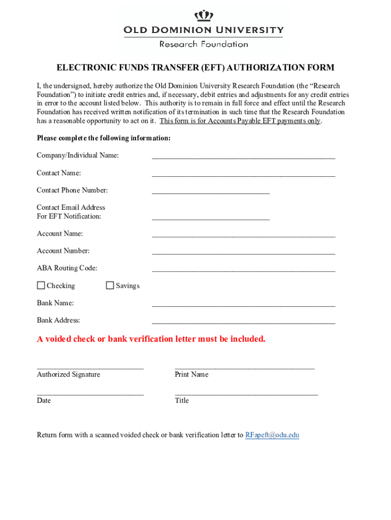 Fillable Online SENTARA HEALTHCARE EFT / ACH AUTHORIZATION FORM Fax ...