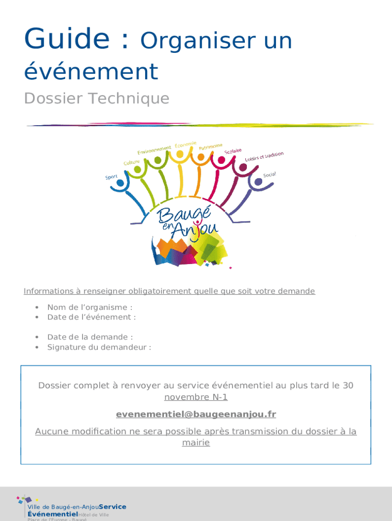 Guide organiser un vnement associatif Doc Template | pdfFiller