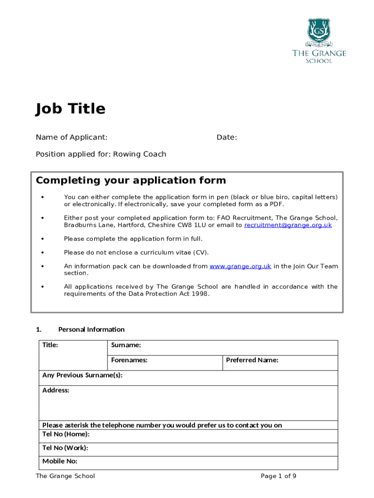 Black and White Stripes Employment Application A4 ... Doc Template ...