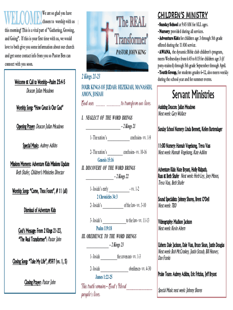 Fillable Online worship! We are glad you have chosen to worship with us! ... Fax Email Print ...