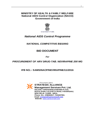 PROCUREMENT OF ARV DRUG-TAB Doc Template | pdfFiller