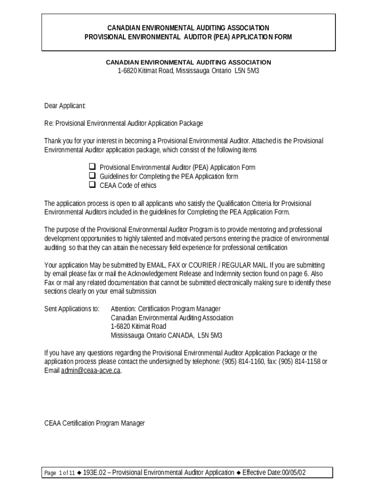 Environmental Auditor Application PDFAudit Doc Template | pdfFiller