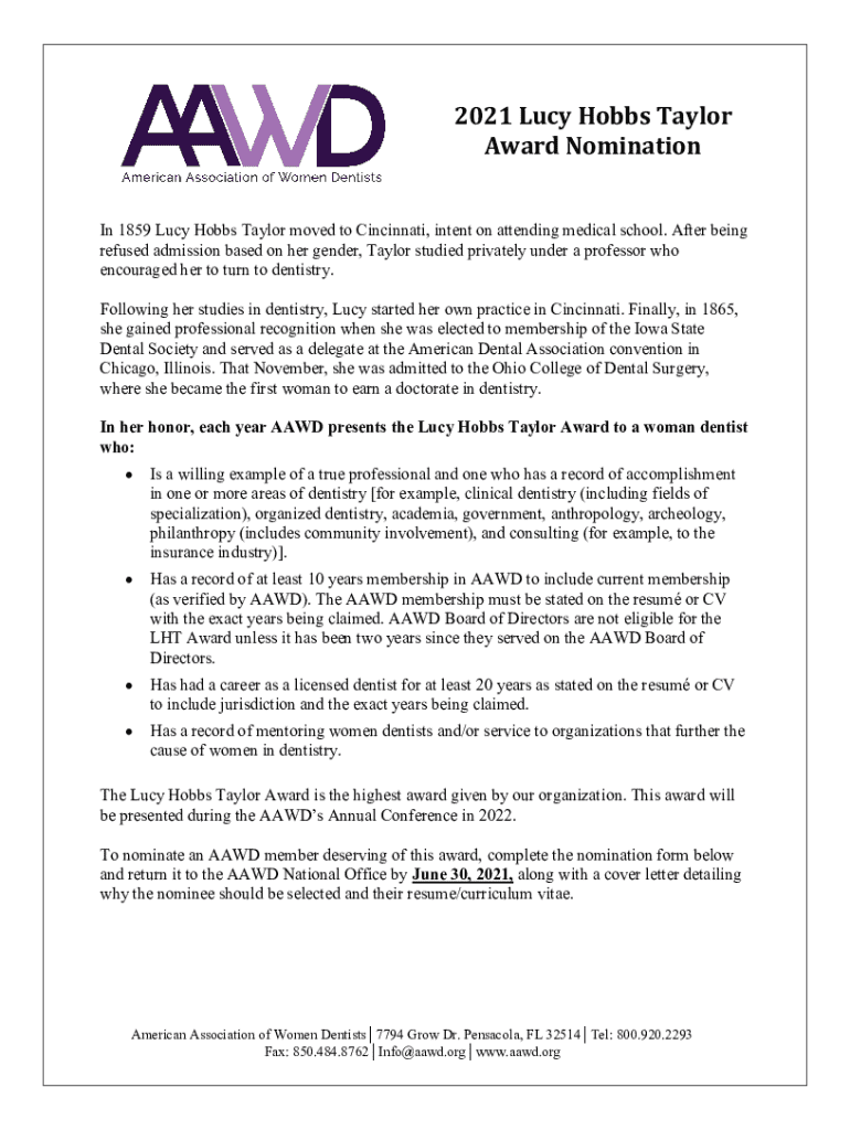 Fillable Online Lucy Hobbs Taylor (First Woman to Earn a Doctorate ...