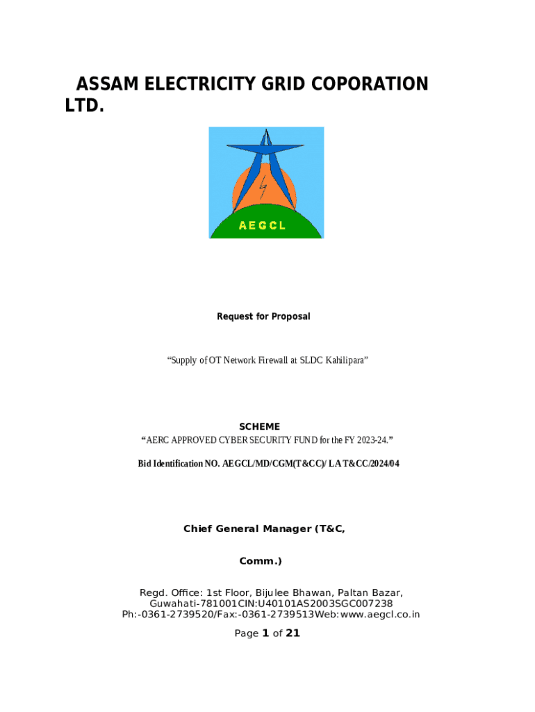 Assam Electricity Grid Corporation Limited - AEGCL Tender Doc Template ...
