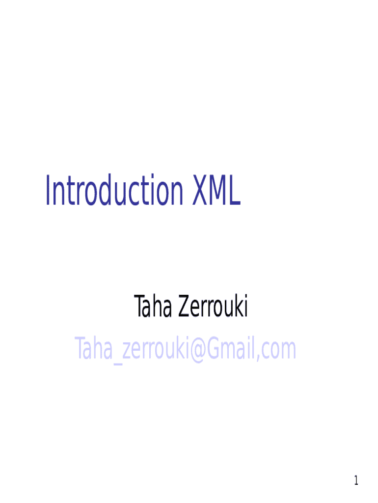 Remplissable en ligne Introduction XML Fax Email Imprimer - pdfFiller