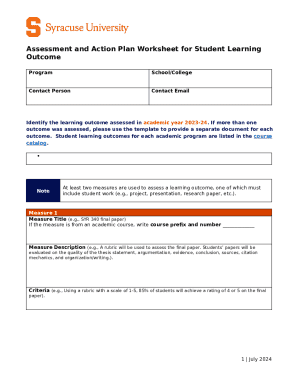Student Learning Objectives Home Doc Template | pdfFiller