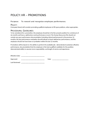 Employee Recognition and Reward Policy Sample Doc Template | pdfFiller