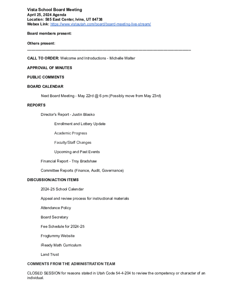 Fillable Online Vista SchoolHome Fax Email Print - pdfFiller