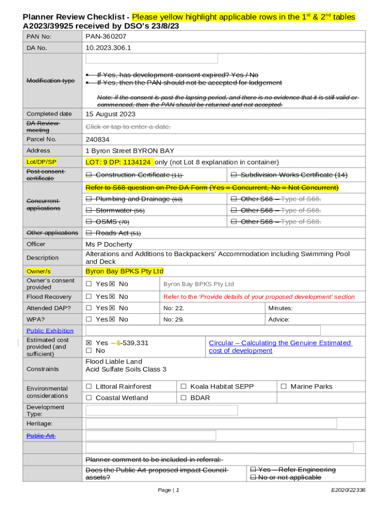 DA Review Doc Template | pdfFiller
