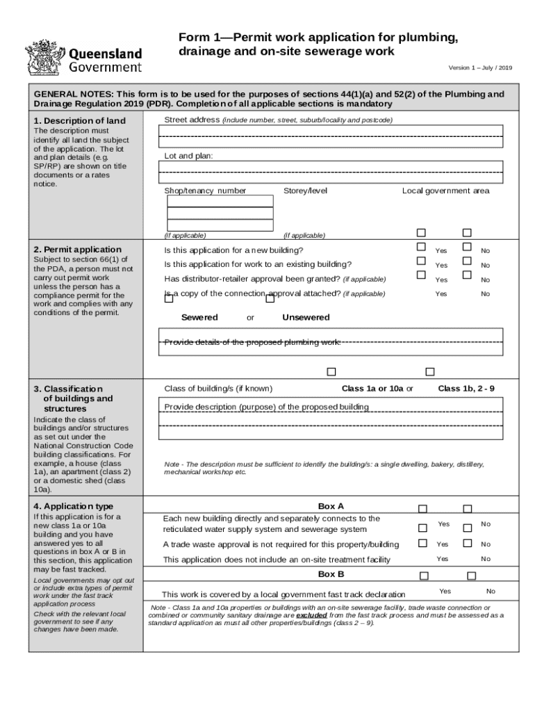 1. Permit work application for plumbing, drainage and ... Doc Template | pdfFiller