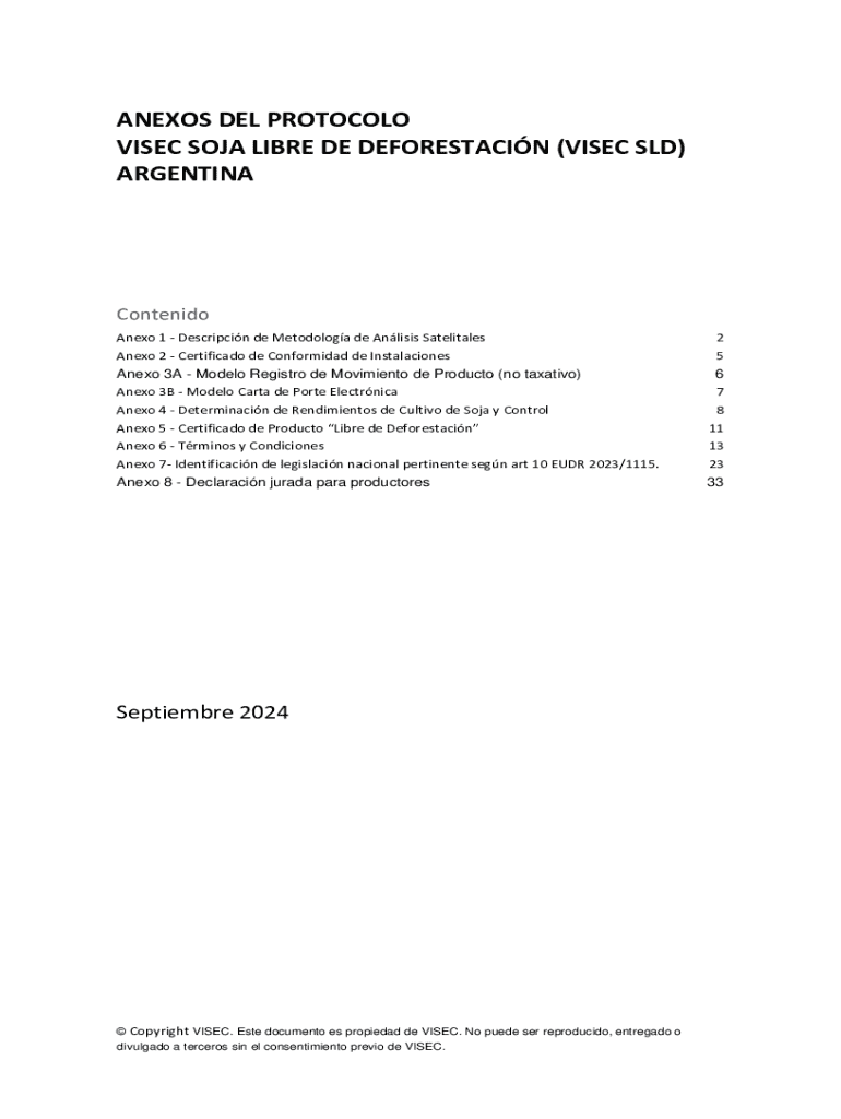Rellenable en línea visec: plataforma argentina de soja y carne bovina libre de ... Fax Email ...