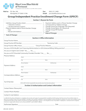 Fillable Online Group/Independent Practice Enrollment/Change Form ...