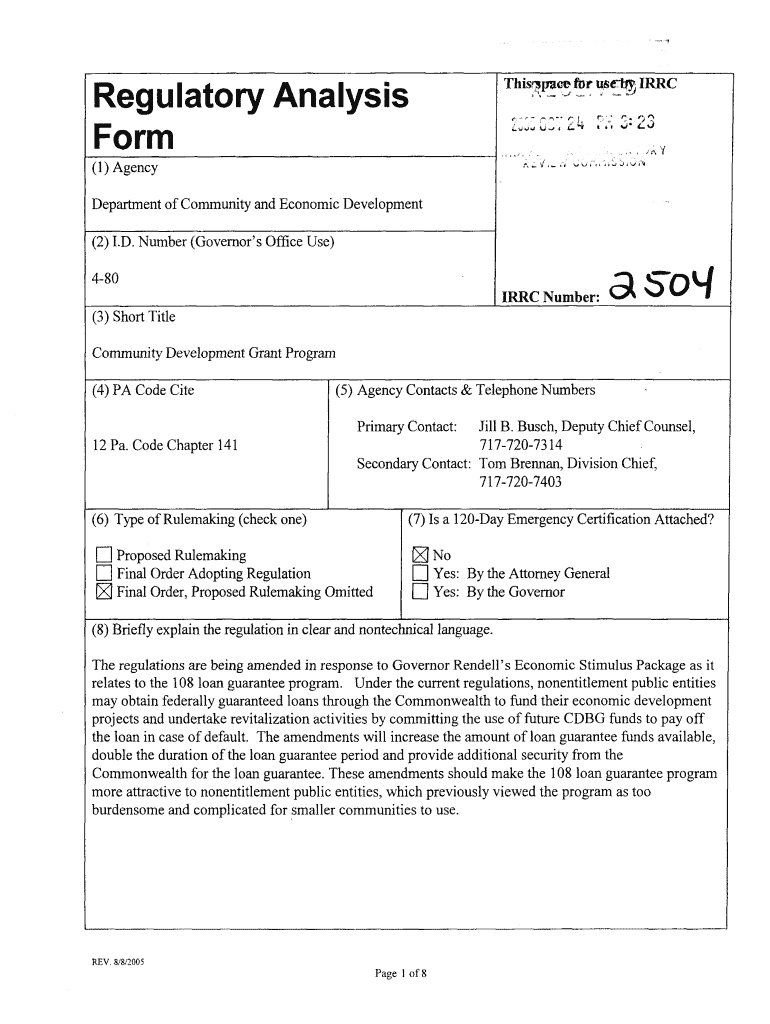 Fillable Online Thismpam far usctp IRRC Fax Email Print - pdfFiller