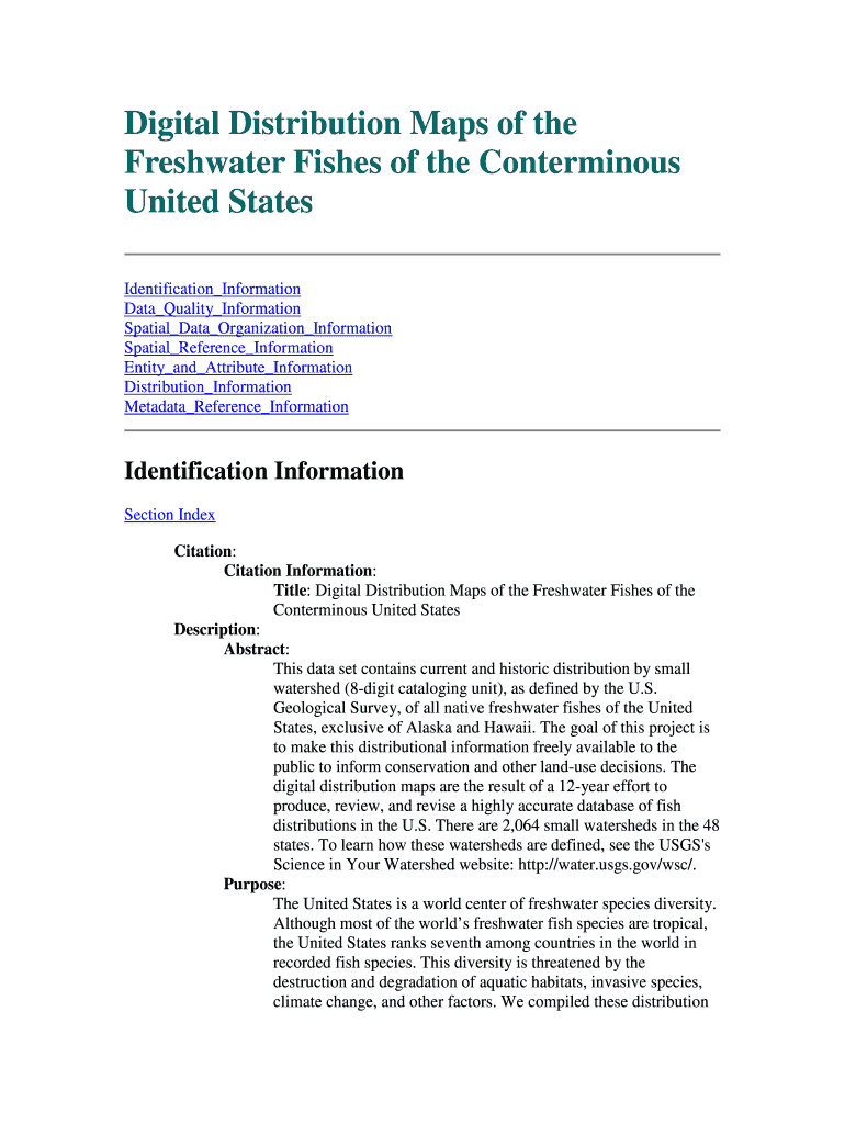 Fillable Online natureserve Digital Distribution Maps of the ...