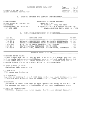 Fillable Online Quaker Chemicals Ferrocote 61 MAL HCL - Wheeling ...