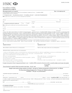 Remplissable En Ligne hsbc Formulaire de garantie de compte - HSBC ...