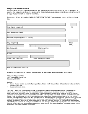 Fillable Online Magazine Rebate Form Fax Email Print - pdfFiller
