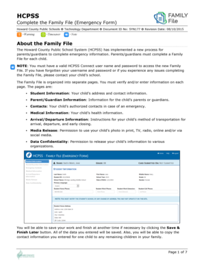 Fillable Online hcpss Family File (Emergency Form) Detailed User Instructions - hcpss Fax Email ...