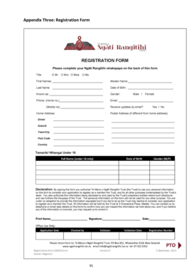 Fillable Online Appendix Three: Registration Form Fax Email Print ...