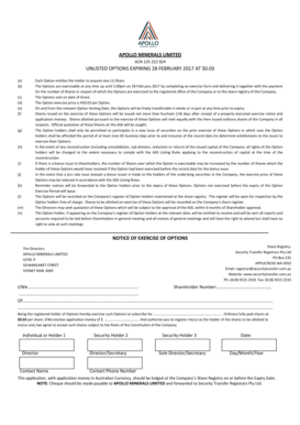 Fillable Online Option Application Form - Apollo Minerals Fax Email ...