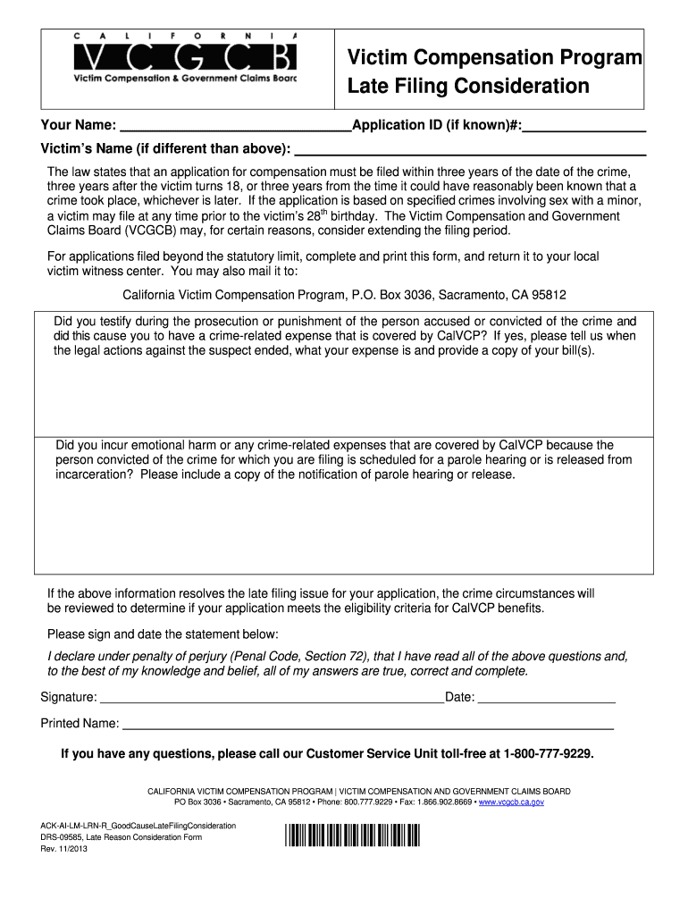 Fillable Online vcgcb ca Victim Compensation Program Fax Email Print ...