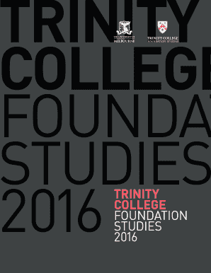 Fillable Online trinity unimelb edu TRINITY COLLEGE FOUNDAT STUDIES ...