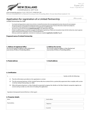 Fillable Online Form LP 1 - Application for registration of a Limited ...