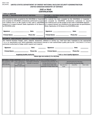 Fillable Online DOE/NNSA - MoD Certification Form Fax Email Print ...