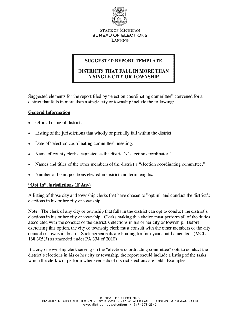 Fillable Online SUGGESTED REPORT TEMPLATE Fax Email Print - pdfFiller