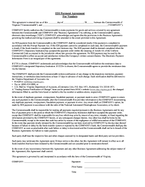 Fillable Online vdh virginia EDI Payment Form for Vendors Fax Email ...