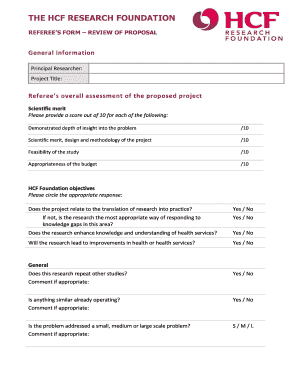 Fillable Online hcf com Full Application Reviewer Form - HCF Fax Email ...