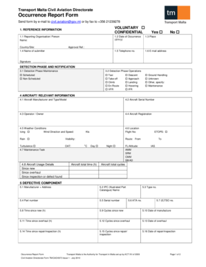 Fillable Online Occurrence Report Form - Gov.mt Fax Email Print - pdfFiller