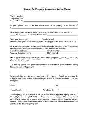 Fillable Online Request for Property Assessment Review Form - Schultz ...