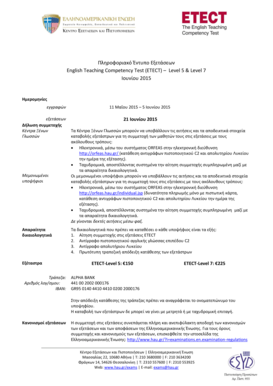 Fillable Online English Teaching Competency Test (ETECT) Level 5 ...