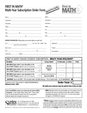 Fillable Online FIM Multiple Year Discount Order Form Fax Email Print ...